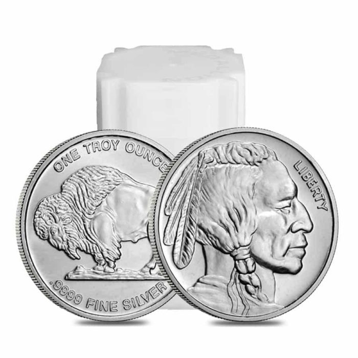 1 oz Pure Silver Liberty Round - Buffalo (Tube of 20) - Bullion Mart
