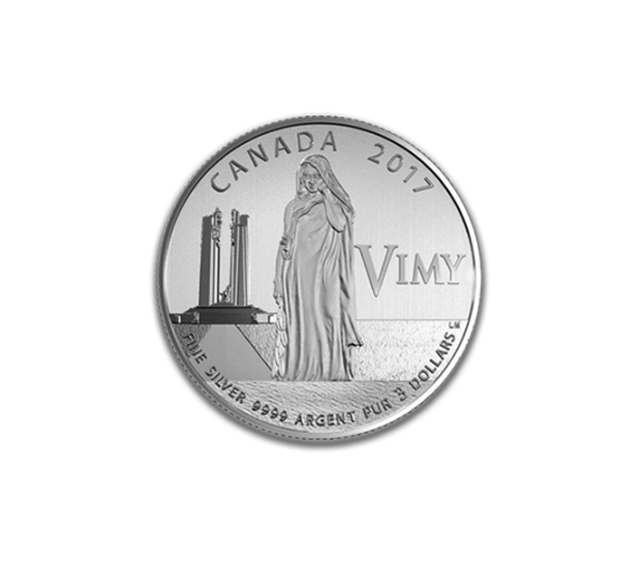 100TH ANNIVERSARY OF THE BATTLE OF VIMY RIDGE-2017 $3 FINE SILVER COIN ...