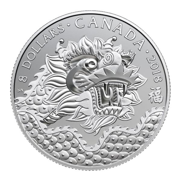 2018 $8 FINE SILVER COIN DRAGON LUCK - Bullion Mart