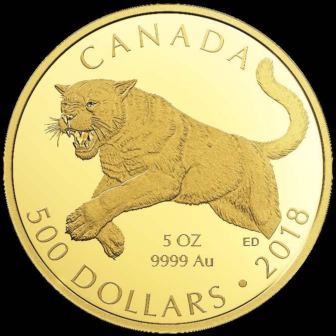 2018 $500 PURE GOLD COIN PREDATORS OF THE WILD: THE COUGAR - Bullion Mart