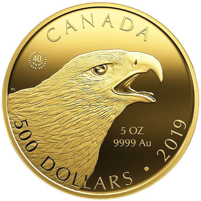 2019 $500 PURE GOLD COIN - BIRDS OF PREY: THE GOLDEN EAGLE - Bullion Mart