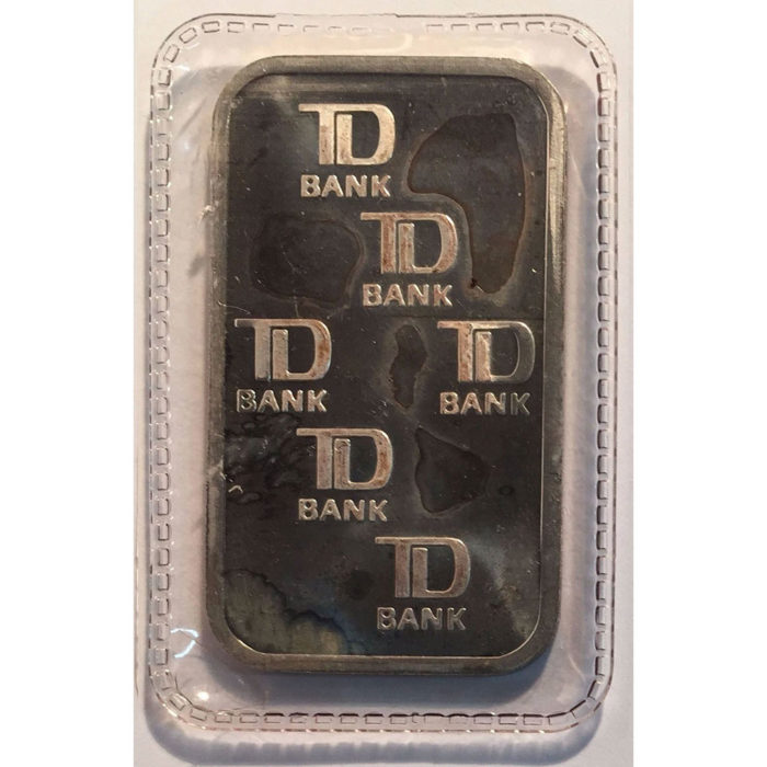 1 oz Engelhard Silver Bar with TD Bank Logo - Bullion Mart