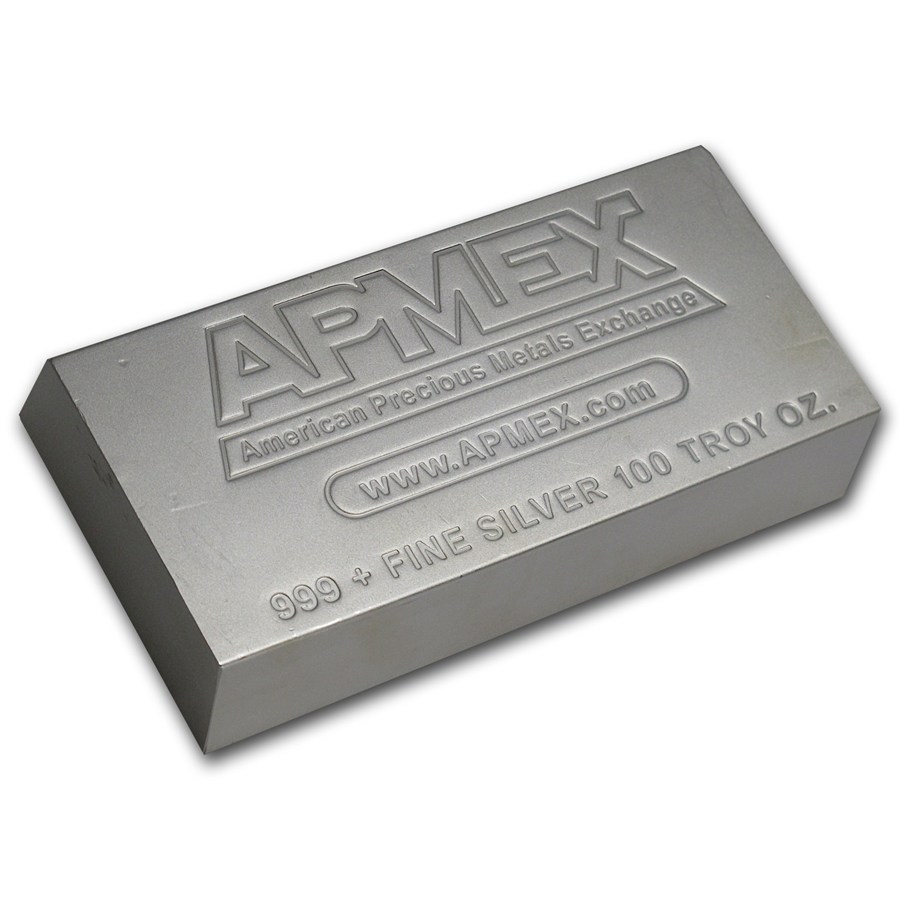 100 oz Apmex Silver Bar - Bullion Mart