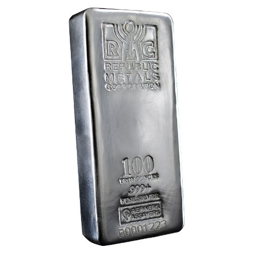 100 oz (RMC) Republic Metals Silver Bar - Bullion Mart