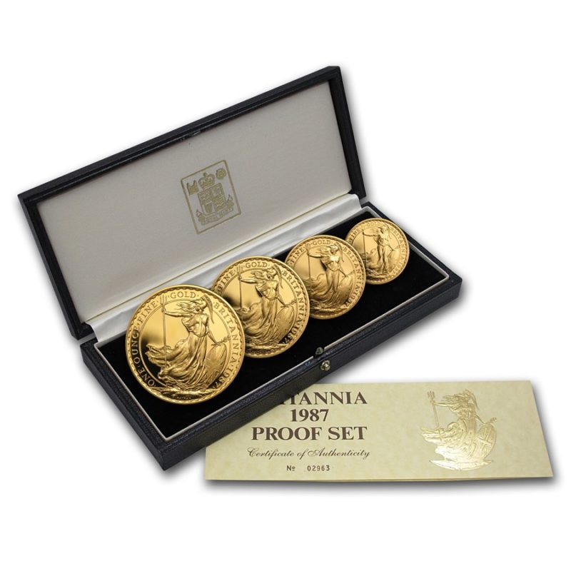 1987 4-Coin Gold Britannia Proof Set - Bullion Mart