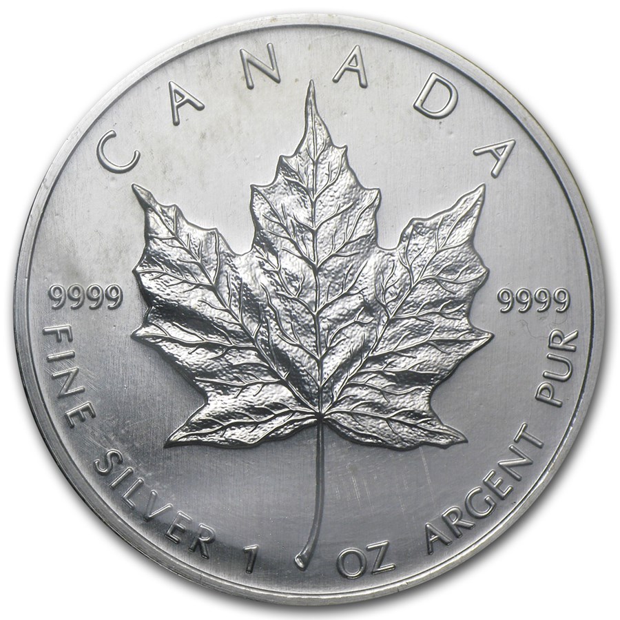2004 1 Oz Canadian Silver Maple Leaf - Bullion Mart