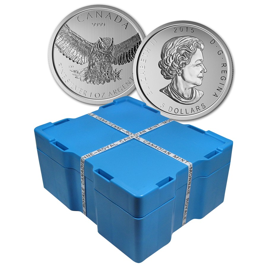 2015 RCM 500 - Coin 1 oz Ag Great Horned Owl Monster Box (Sealed ...
