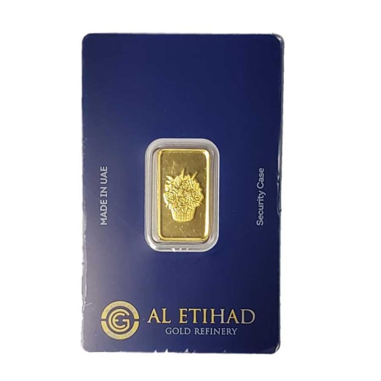 5 Gram Flower Basket Gold Bar - Al Etihad Gold Refinery UAE - Bullion Mart
