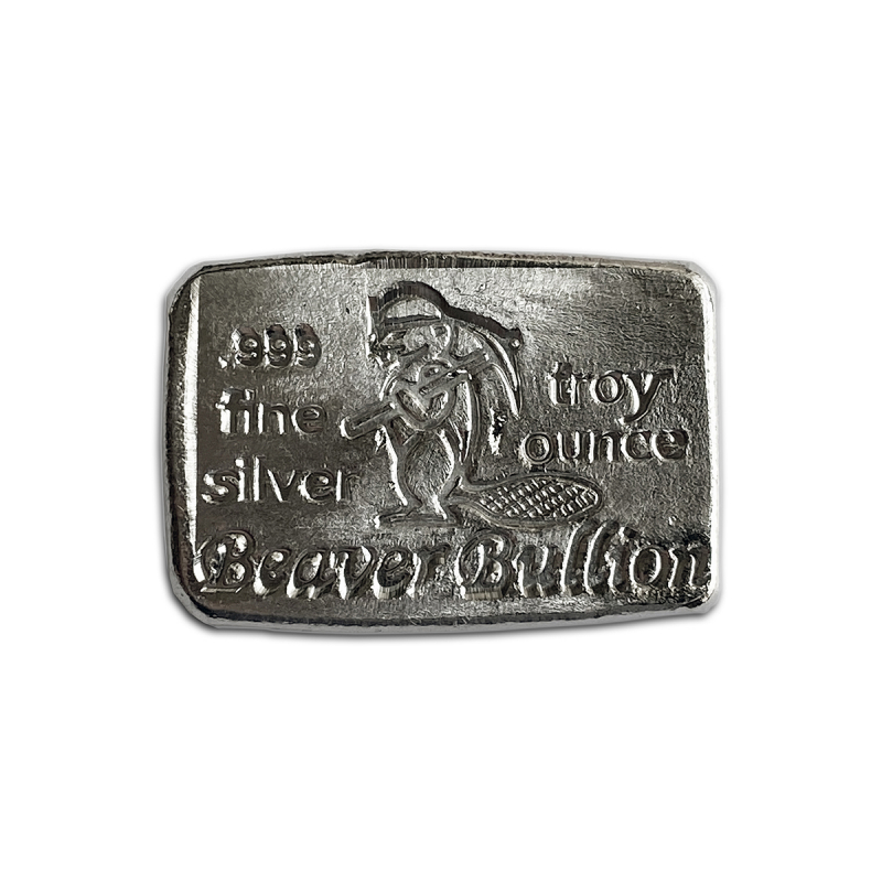 1 oz Beaver Bullion Hand Poured Silver Bar - Bullion Mart