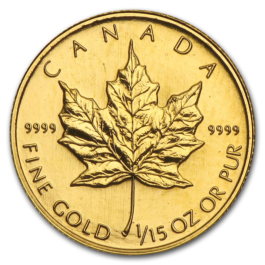 1994 Canadian 1/15 oz Gold Maple Coin - Bullion Mart