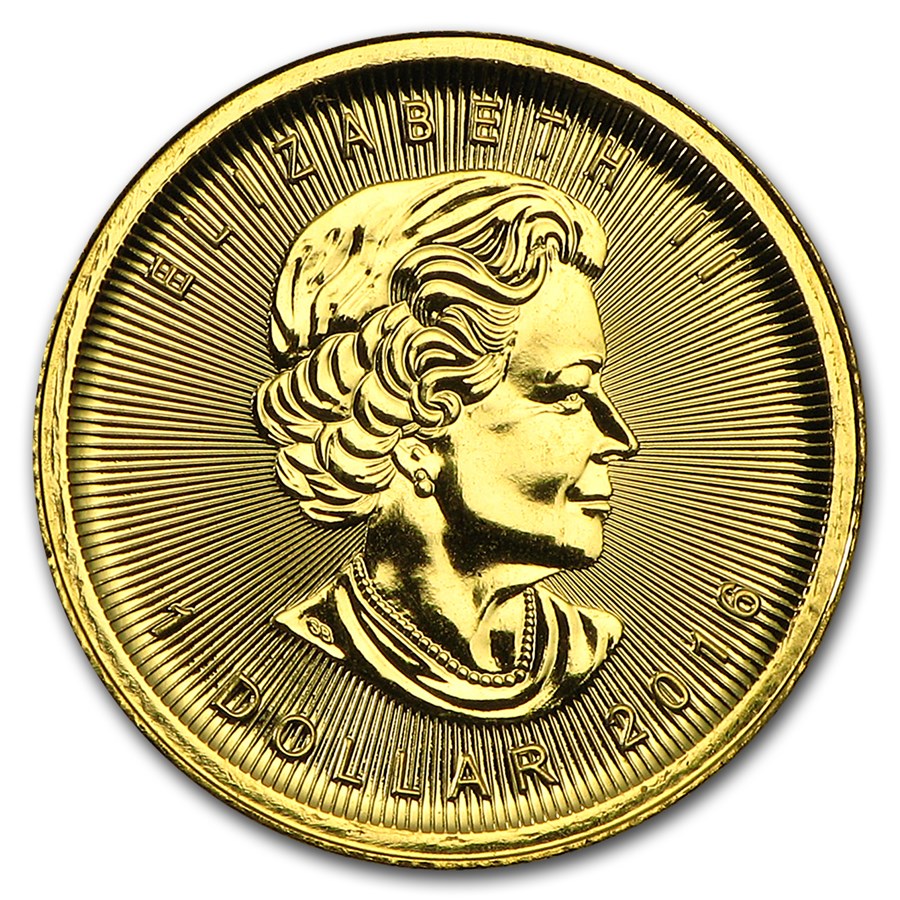 2016 1/20 Oz Maple Leaf Gold Coin - Bullion Mart