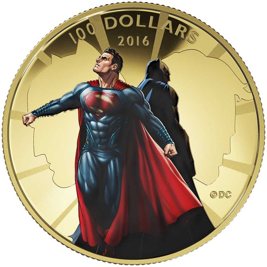 2016 $100 14-Karat Gold Coin – Batman v Superman: Dawn of JusticeTM ...