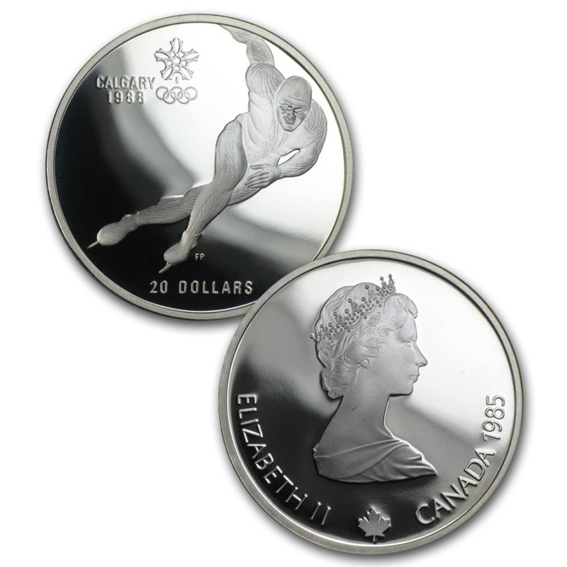 1988 Canada 10-Coin Silver $20 Calgary Olympics Commemorative Proof Set ...