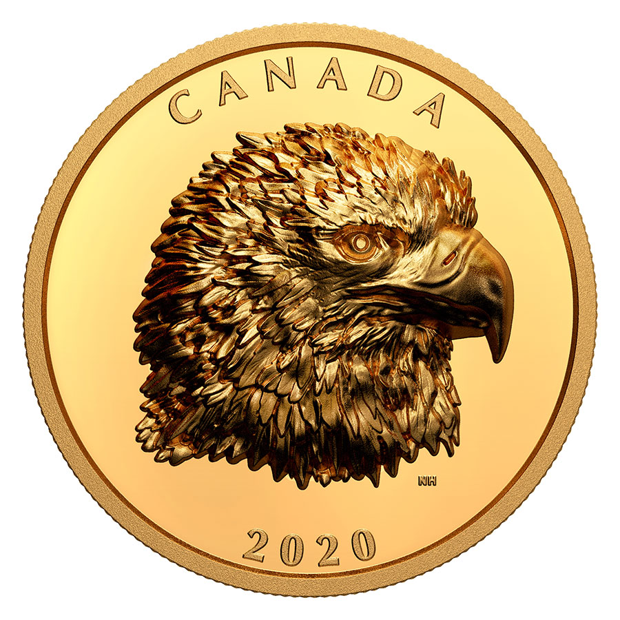 2020 $250 Pure Gold Coin - Proud Bald Eagle [178104] - Bullion Mart