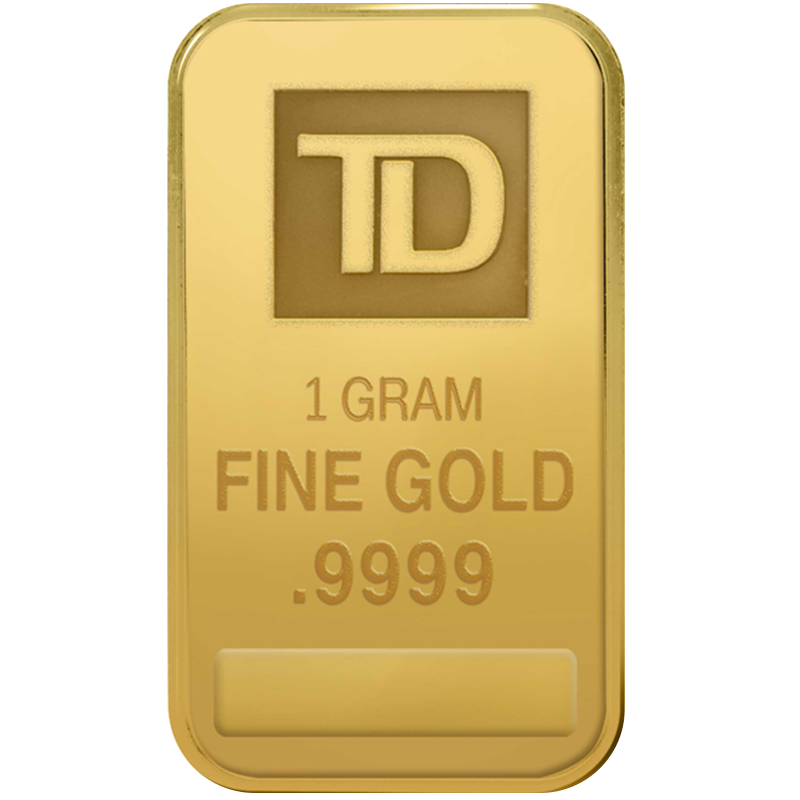 TD Bank 1g Pure Gold Bar in Assay | TD Canada | Bullion Mart