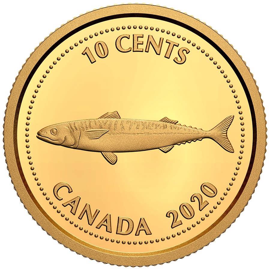2020 1 10th Oz Pure Gold Coin Tribute To Alex Colville 1967 10 cent