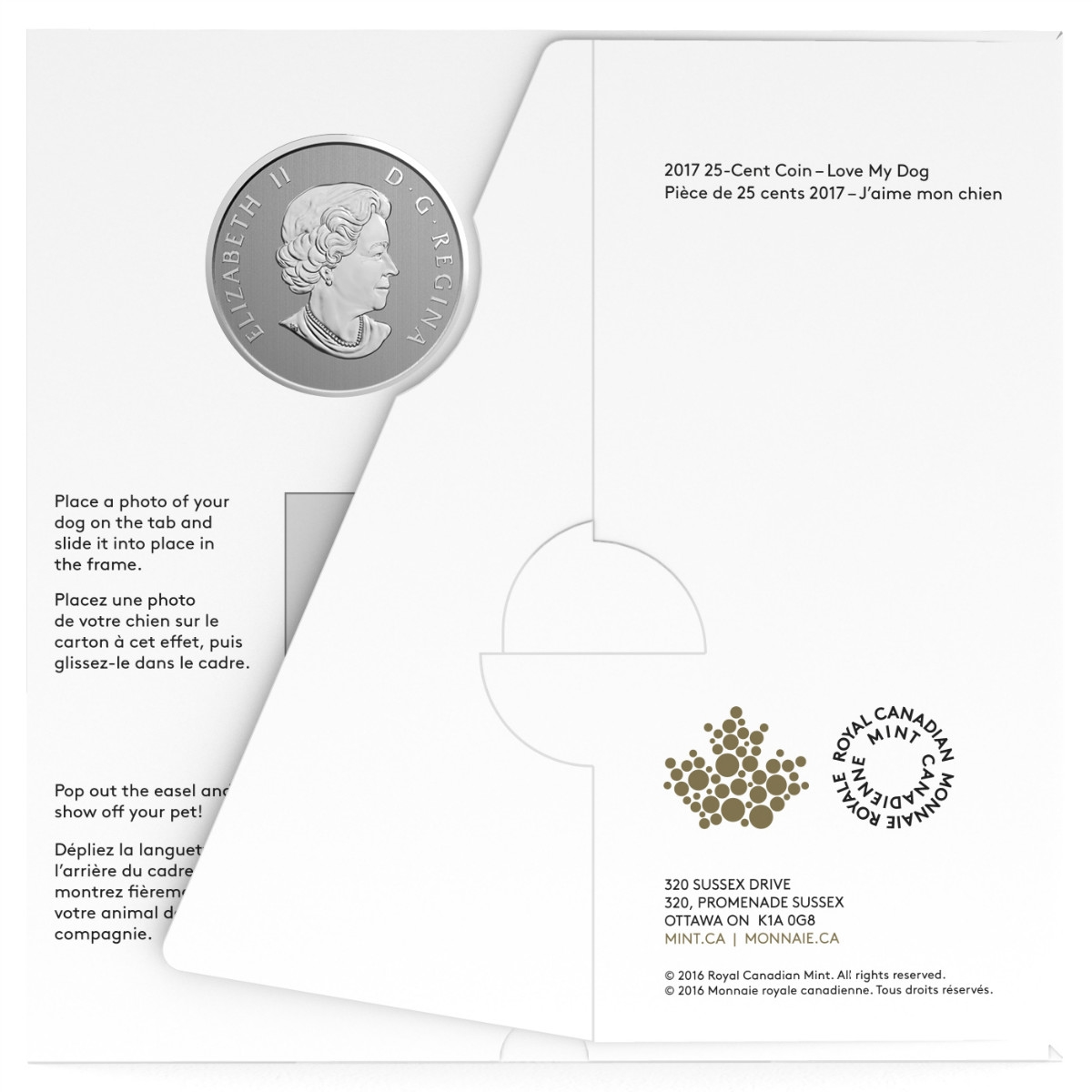 2017 25C LOVE MY DOG - COLOURED COIN [156812] - Bullion Mart