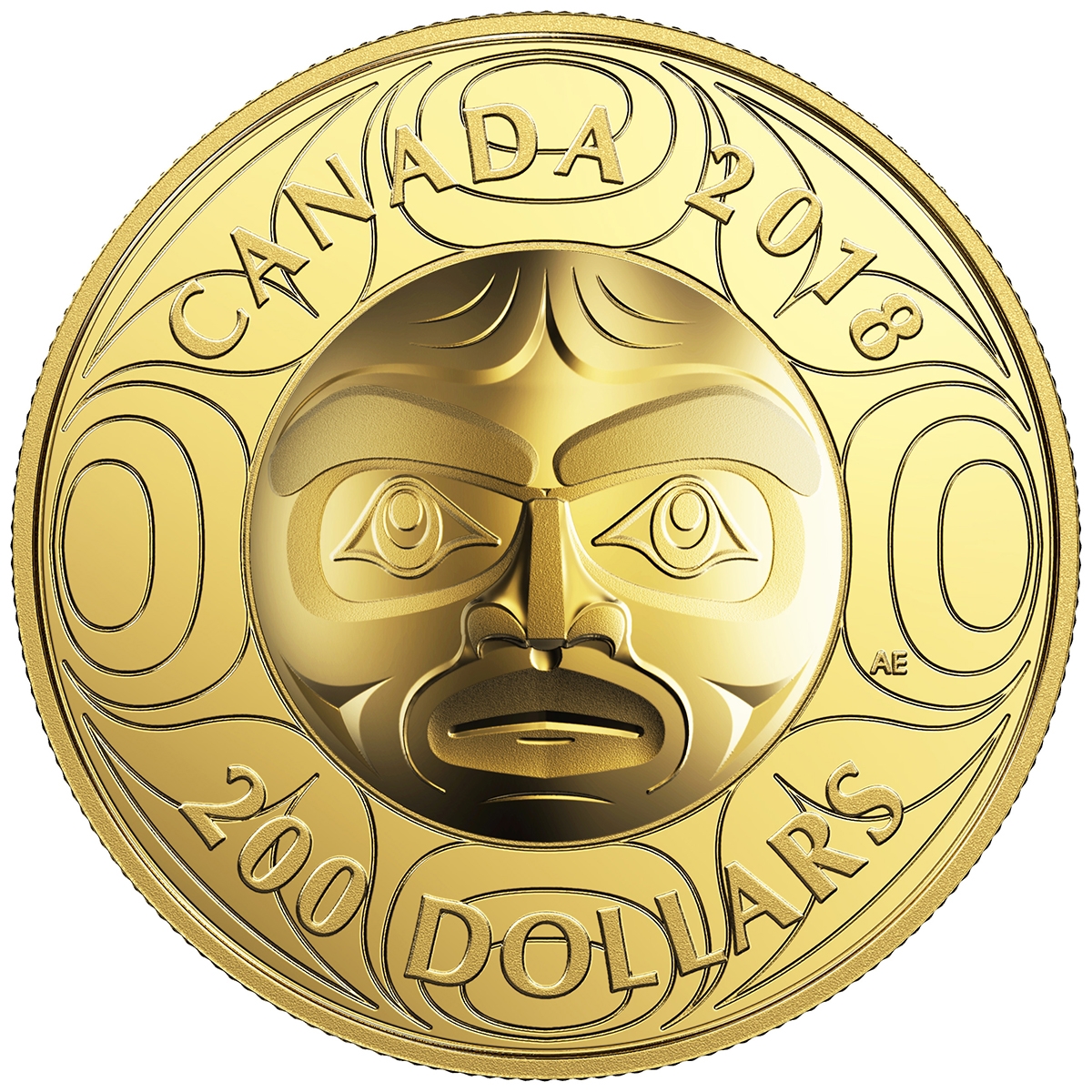 2018 $200 ULTRA-HIGH RELIEF ANCESTOR MOON MASK - PURE GOLD COIN [165226 ...