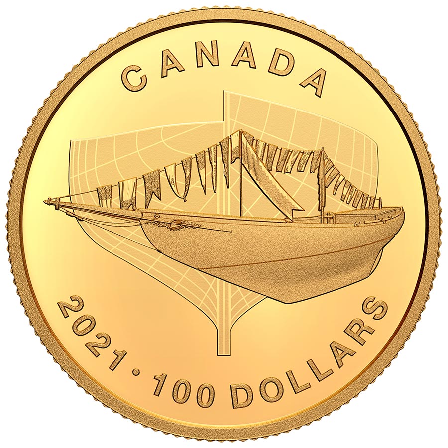 2021 $100 Pure Gold Coin - Bluenose - Bullion Mart