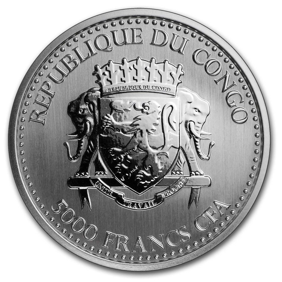 2019 Republic of Congo 1 oz Silver Silverback Gorilla (Proof like ...