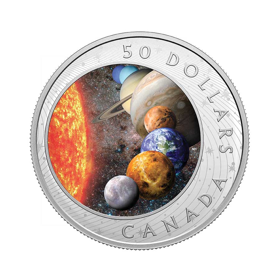 2021 $50 Fine Silver Coin - The Solar System - Bullion Mart