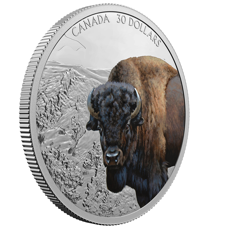 2021 $30 Fine Silver Coin – Imposing Icons: Bison - Bullion Mart