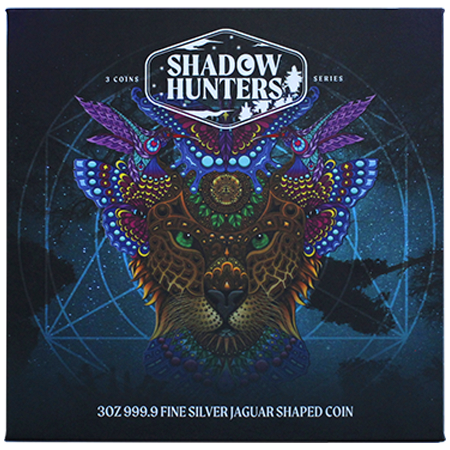 International Coins - Shadow Hunters 3 oz Pure Silver Coin - Jaguar ...