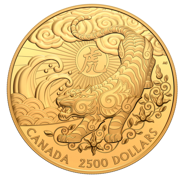 Pure Gold One Kilogram Coin - Lunar Year of the Tiger - Bullion Mart