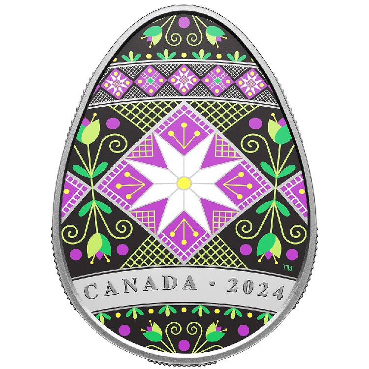 2024 $20 Pysanka - Pure Silver Coloured Coin - Bullion Mart