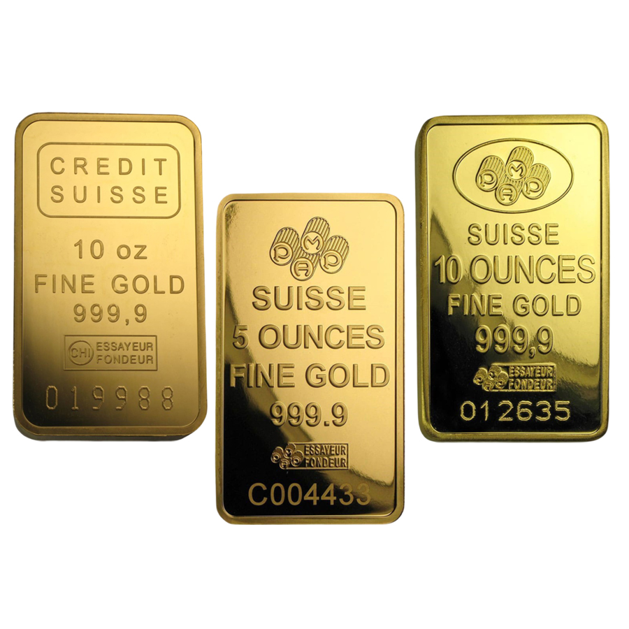 25 Oz Gold Combo – 10 Oz + 5 Oz PAMP Suisse + 10 Oz Credit Suisse ...