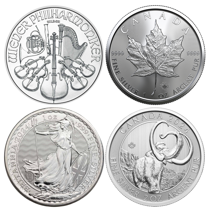 100 Oz Combo - 2024 Pure Silver Coins - Bullion Mart