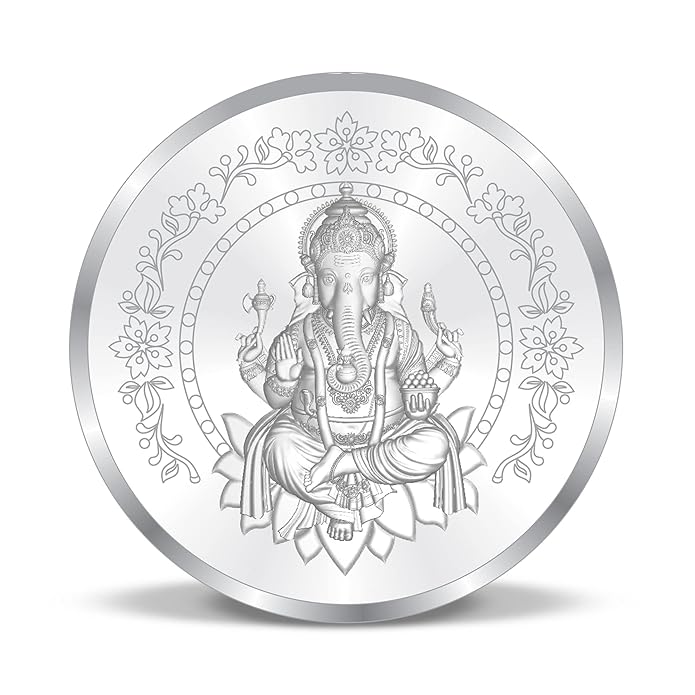 50 grams Ganesh Ji Pure Silver Diwali Festival Coin - Bullion Mart