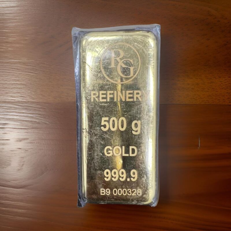 500 gram Pure Gold Bar 0.9999 - RG Refinery, UAE (w/Certificate ...