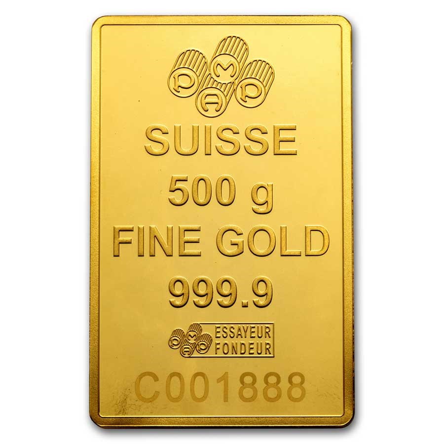 500 gram Gold Bar - PAMP Lady Fortuna Veriscan® (In Assay) - Bullion Mart