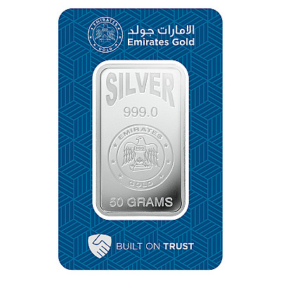 50 Gram Emirates Pure Silver Bar - Bullion Mart | Dubai | UAE