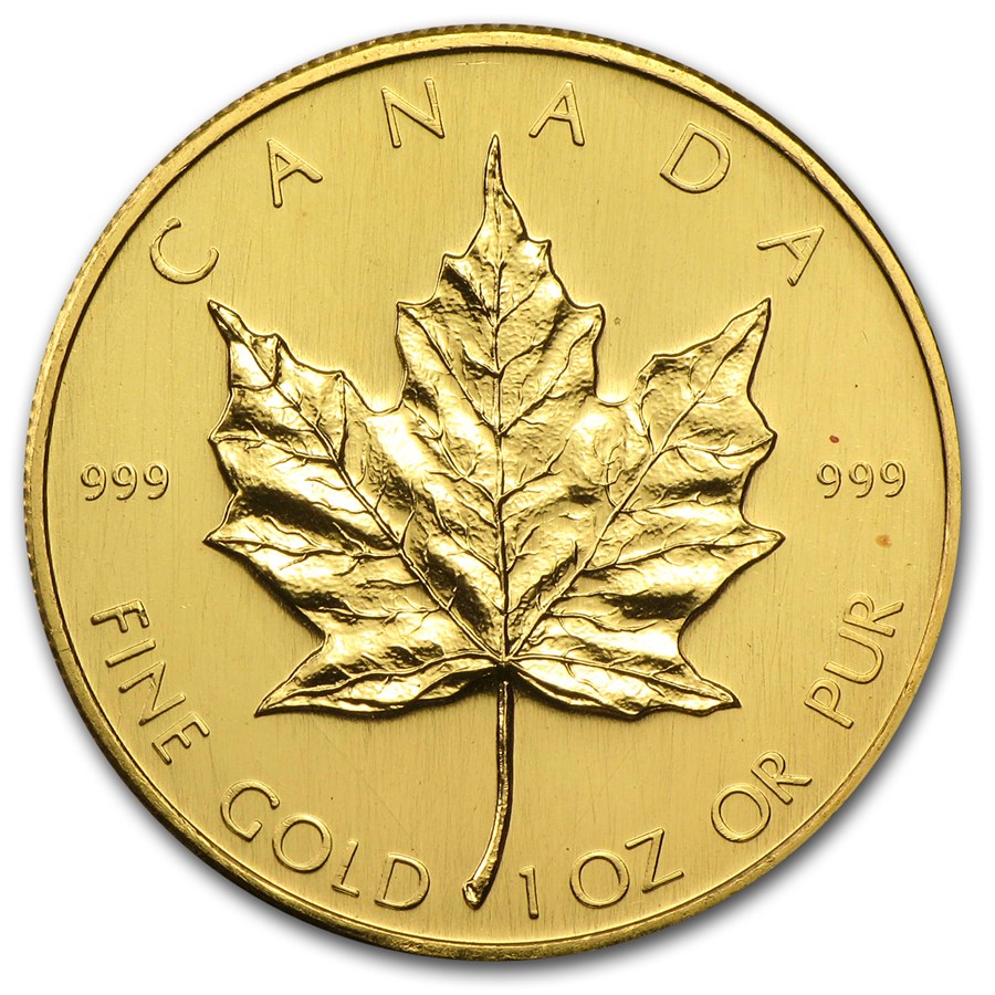 1980 1 oz Canadian Gold Maple Leaf Coin - Bullion Mart