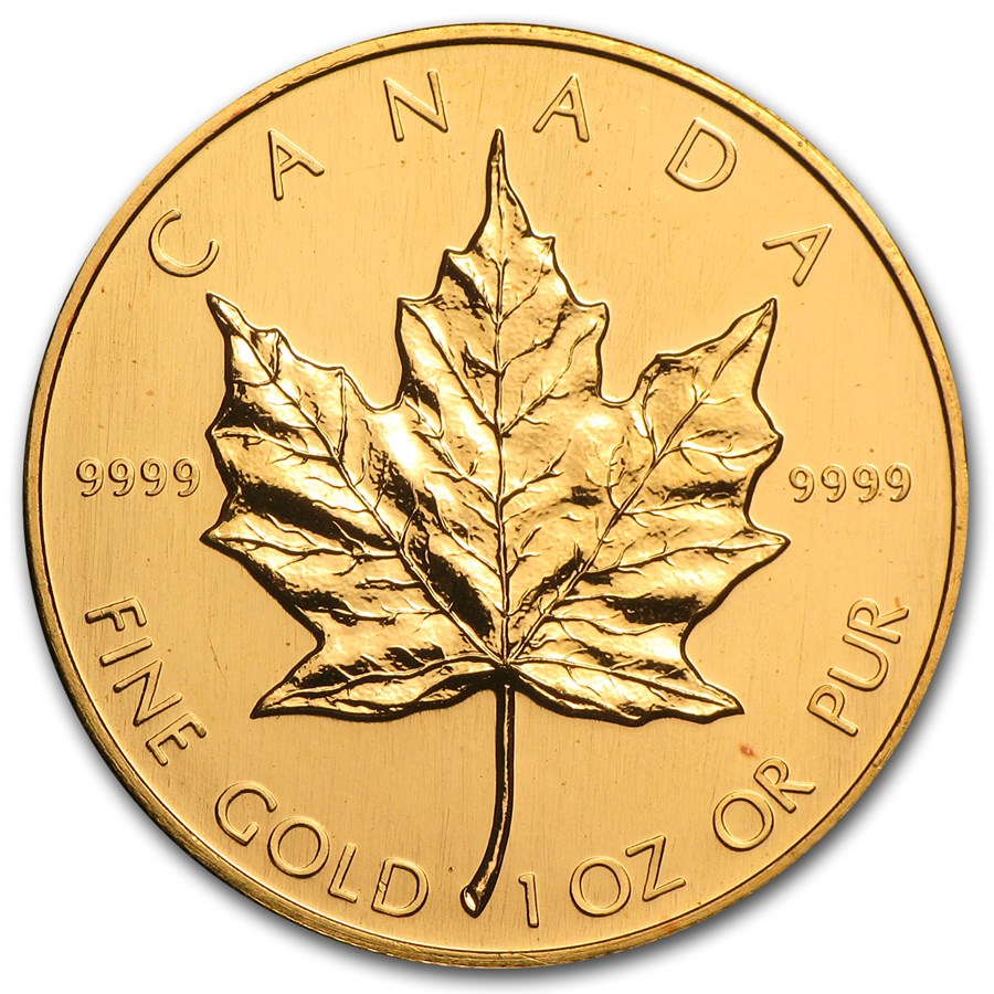 1988 1 oz Canadian Gold Maple Leaf Coin - Bullion Mart