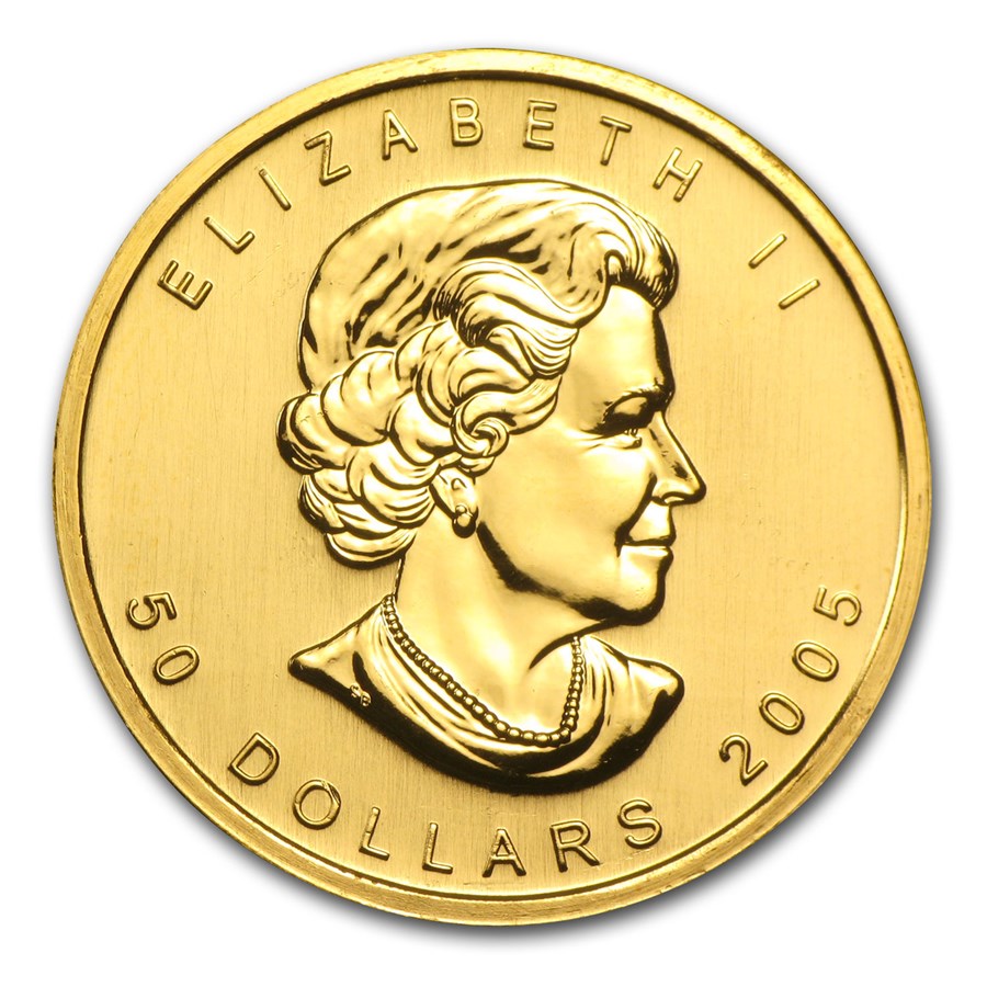 2005 1 oz Canadian Gold Maple Leaf Coin - Bullion Mart