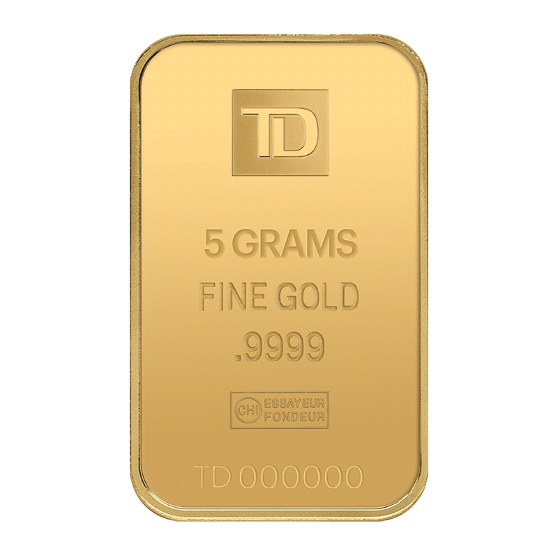 5 Gram TD Bank Pure Gold Bar – TD Gold Bullion in Canada